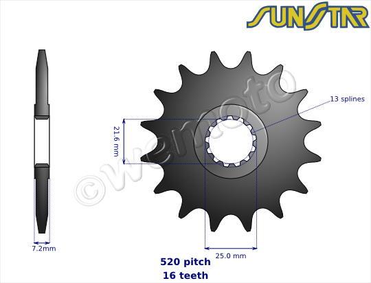 Front Sprocket SUNSTAR 37316 | Motorcycle Parts | Wemoto UK