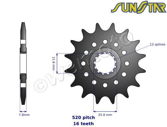 Front Sprocket SUNSTAR 3A516 | Motorcycle Parts | Wemoto UK