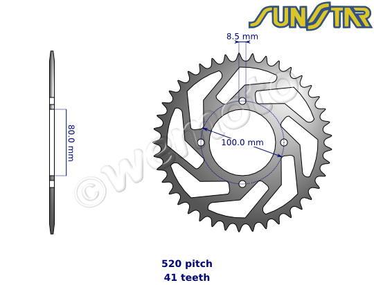 Rear Sprocket Steel SUNSTAR 1-3305-41 | Motorcycle Parts | Wemoto UK