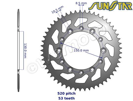 Rear Sprocket Steel SUNSTAR 1-3612-53 | Motorcycle Parts | Wemoto UK