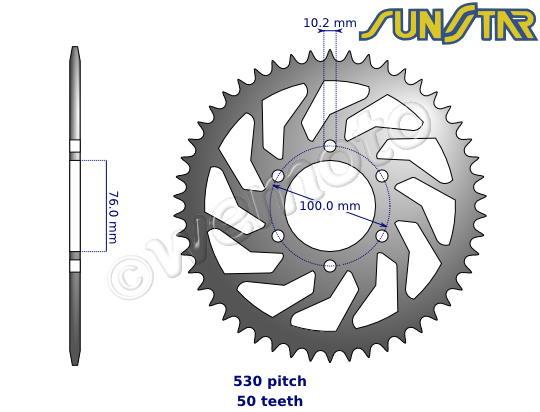 Rear Sprocket Steel SUNSTAR 1-5223-50 | Motorcycle Parts | Wemoto UK