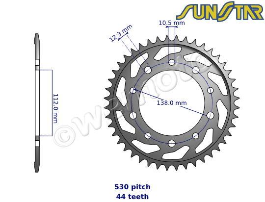 Rear Sprocket Steel SUNSTAR 1-5485-44 | Motorcycle Parts | Wemoto UK