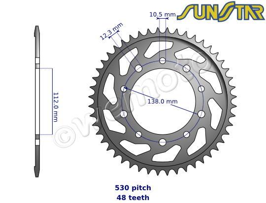 Rear Sprocket Steel SUNSTAR 1-5485-48 | Motorcycle Parts | Wemoto UK